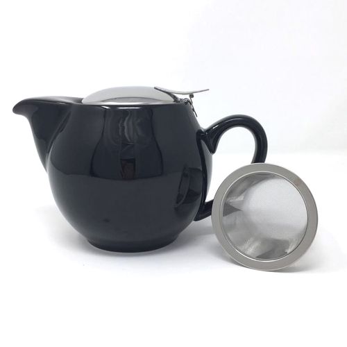 Bule de Porcelana com Infusor de Aço Inox Cult Preto - talcha